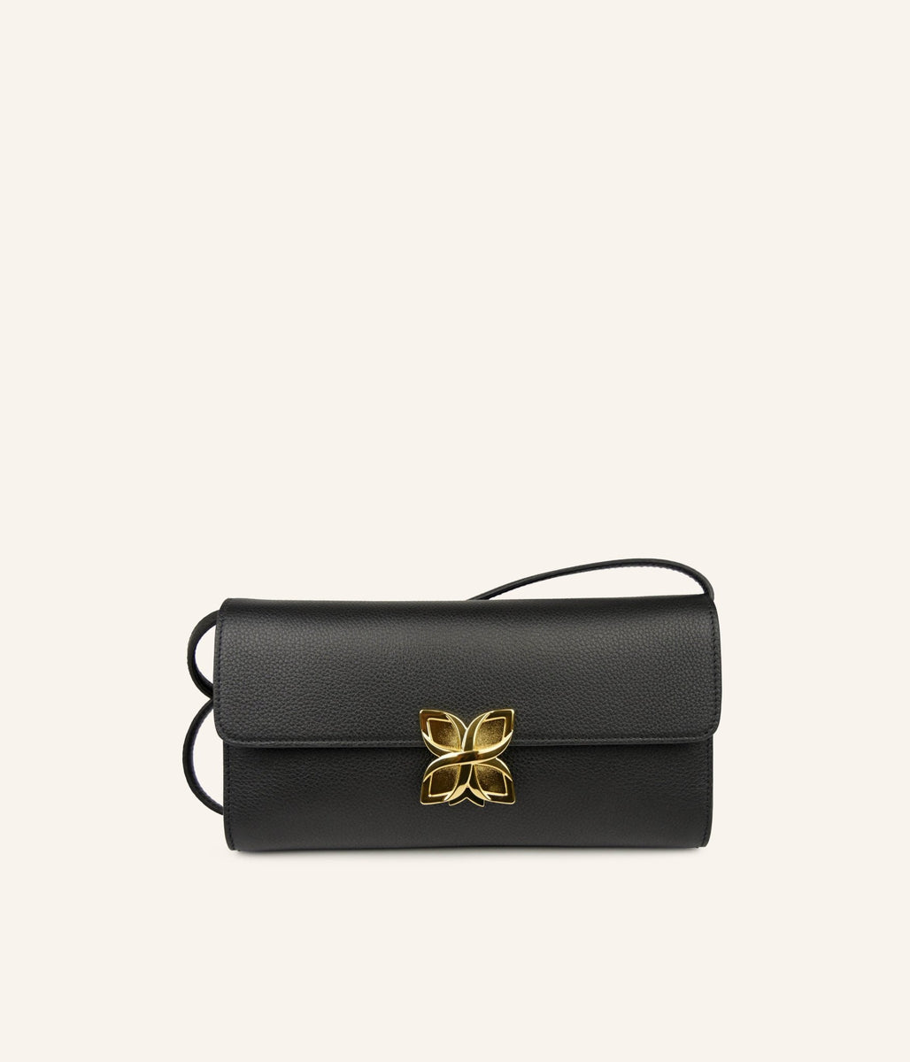 Hortensia Clutch • Noir – Fleuron Paris